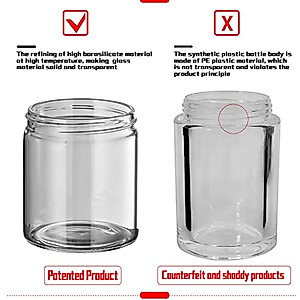 GORDON Magnifying Viewing Jar With LED Light, Transparent Light-Up Glass Storage Stash Jar With Mag Lid, Airtight, Smell Proof (Black)