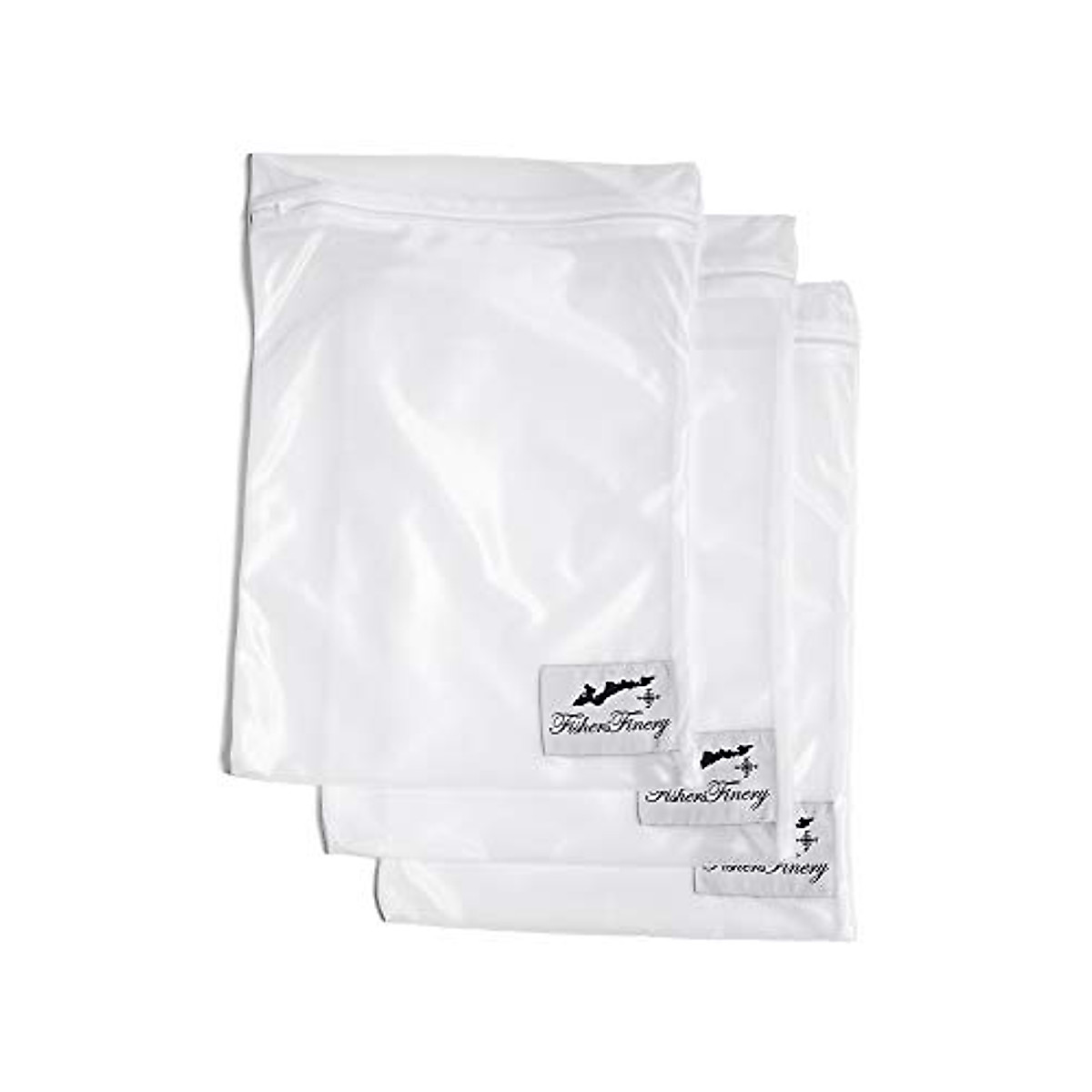 Fishers Finery Laundry Wash Bags with Zipper Closure - Durable Mesh Washing Bags for Delicates, Underwear, Storage, Bras (3 Pack)