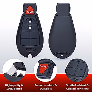 2× Key Fob FOBIK Replacement Keyless Smart Remote Car Key Fob for Dodge Ram 1500 2500 3500 Challenger Grand Caravan for Chrysler Town & Country for Jeep Grand Cherokee Commander M3N5WY783X IYZ-C01C