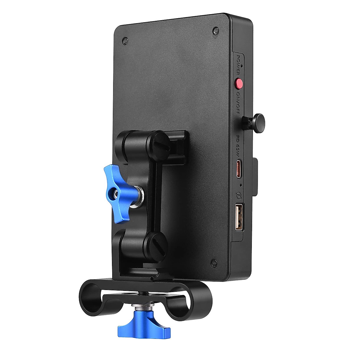 dsfen V Mount Battery Plate V Lock Battery Adapter Plate 65W PD Fast Charging with 15mm Rod Clamp Adjustable Arm 8V/12V/15V DC Outputs Output Accessories Replacement for Sony DSLR Camera