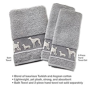 SKL Home Vern Yip Dog Daze Hand Towel Set, Gray 2 Count