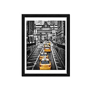 Finefrarm 12x16 Frames Display 11x14 Picture with Mat or 12 x 16 Photo Without Mats Black Picture Frames Wall Art for Living Room and Office Wall Mounting Decor
