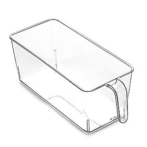 BINO | Clear Storage Organizer | THE HOLDER COLLECTION | Clear Containers for Organizing with Built-in Handles | Pantry Organization and Storage | Fridge Organizer | Smart Storage Bin Cabinet | Medium