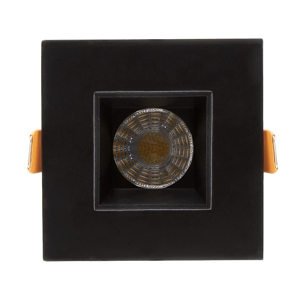 Maxxima 2 in. Ultra-Thin Square Recessed Anti-Glare LED Downlight, Canless IC Rated, 450 Lumens, 5 Color Temperature Selectable 2700K/3000K/3500K/4000K/5000K, Dimmable, Black Trim, 90 CRI, J-Box Incl