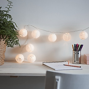 gresonic Lantern String Lights 20 LEDs 15 Feet,Waterproof Indoor Outdoor Nylon Hanging Lights Plug in for Wedding Decorations Patio Porch Window Decor(Warm White)