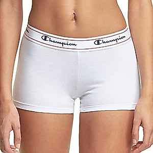 Champion Women's Heritage Underwear, Stretch Cotton Boyshort Panties, Single or 3-Pack, White, 1-Pack, Medium