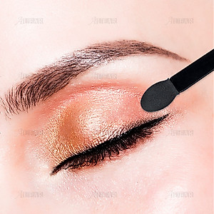 AUEAR, 50 Pack Disposable Eye Shadow Brushes Applicators Sponge Oval Tipped Dual Sides Brush Makeup Tool Black