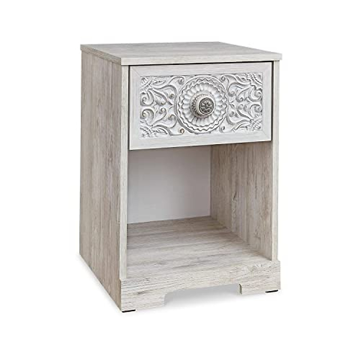 Signature Design by Ashley Paxberry Boho 1 Drawer Nightstand, Whitewash
