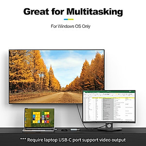 USB C to Dual HDMI Adapter 4K 60Hz, Splitter 2 Monitors Extended Display, Type C Hub Multiple Docking Station for Laptop(DP Alt Mode Required) Compatible with Thunderbolt 3…