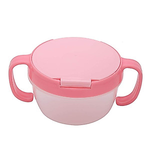 eecoo Snack Cup with Double Handle for Kids, Snack Catcher Lid Snack Container for Toddler and Baby,Portable Biscuits Candy Box (RED2)