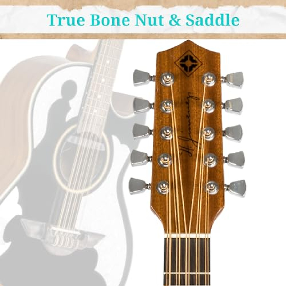 H. Jimenez, 7-String Acoustic-Electric Guitar, Ambidextrous, Black (LBQ4EBT)