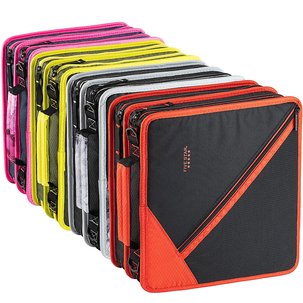 Five Star Binder - Zipper Binder 1 1/2" Inch 3-Ring Binder - Expansion Panel and Expanding File - Pack of 4