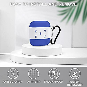 TAIZIYEAH Full Printed Case for AirPods Honduras Flag Headset Case with Keychain for Women and Men