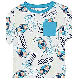 Amazon Essentials Disney | Marvel | Star Wars Toddler Boys' Short-Sleeve T-Shirts (Previously Spotted Zebra), Pack of 4, Stitch Beach, 4T