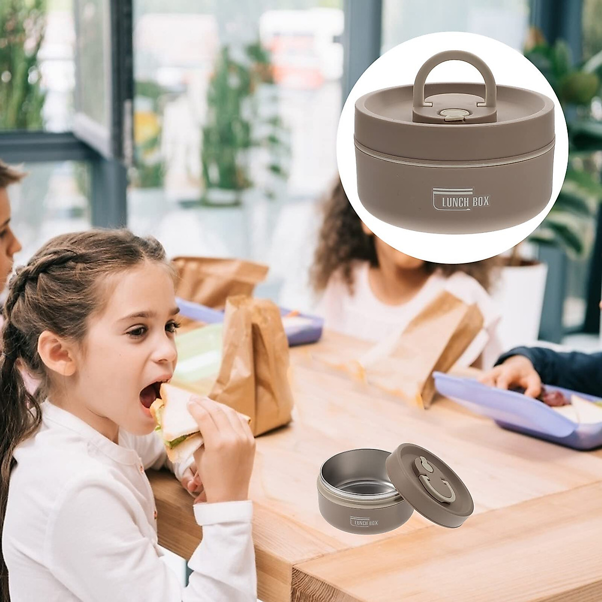 Hemoton Soup Cup Lunch Soup Bowl Insulated Stainless Steel Food Jar Soup Container with Handle Lunch Cup for Adults and Students to Carry Lunch Container