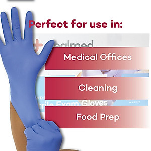 Dealmed Medical Exam Gloves – 100 Count Large Nitrile Gloves, Disposable, Non-Irritating Gloves, Latex Free Gloves, Multi-Purpose Use for a First Aid Kit and Medical Facilities
