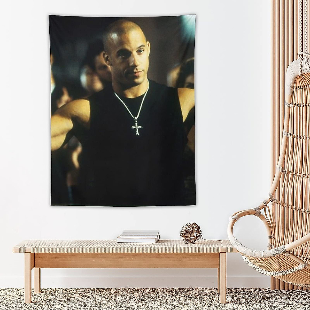 Vin Diesel Tapestry The Fast And The Furious Stars Polyester Tapestry Wall Art Print Gift Picture Painting Tapestries Artwork Bedroom Home Decor 30"x40"