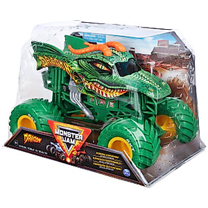 Monster Jam, Official Dragon Monster Truck, Collector Die-Cast Vehicle, 1:24 Scale, Kids Toys for Boys Ages 3 and up