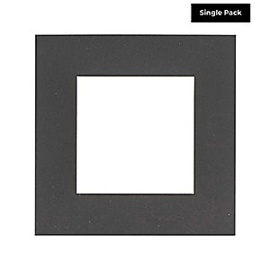 19x19 Mat Bevel Cut for 15x15 Photos - Precut Textured Black Square Shaped Photo Mat Board Opening - Acid Free Matte to Protect Your Pictures - Bevel Cut for Family Photos, Pack of 1 Matboard Show Kit