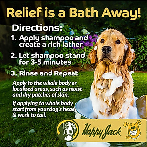 Happy Jack Itch No More Dog Itchy Skin Shampoo & Treatment (12 oz), Flea Bites, Allergies & Itchy Skin Relief, Stops Itching, Scratching & Gnawing on First Application, Healthy Dog Skin & Coat