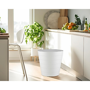 Luxuriaz Small Trash Can (1.3 Gallons), Dorm Trash Can, Heavy Duty Dust Bin, Mini Garbage Can for Bedroom, Plastic Wastebasket, Bathroom Wastebasket (Black) Round Paper Trashcan, Office Trash Can