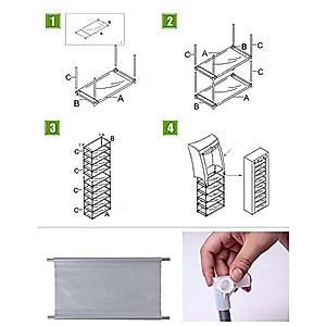 MallMall 10 Tiers Shoe Rack with Dustproof Cover Closet ,30-Pair Shoes Rack Storage Cabinet Organizer (Coffee)
