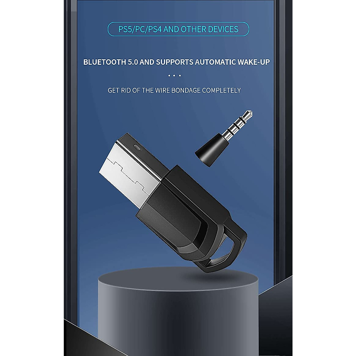 VR robot Bluetooth 5.0 Audio Adapter for Nintendo Switch & Lite, 3.5mm Aux Low latency Wireless Bluetooth Transmitter Dongle, Compatible with Switch & Lite/PS4/PC/Laptops for Bluetooth Device