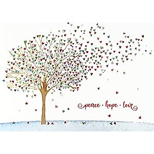 Festive Tree of Hearts Deluxe Boxed Holiday Cards (Christmas Cards, Greeting Cards)