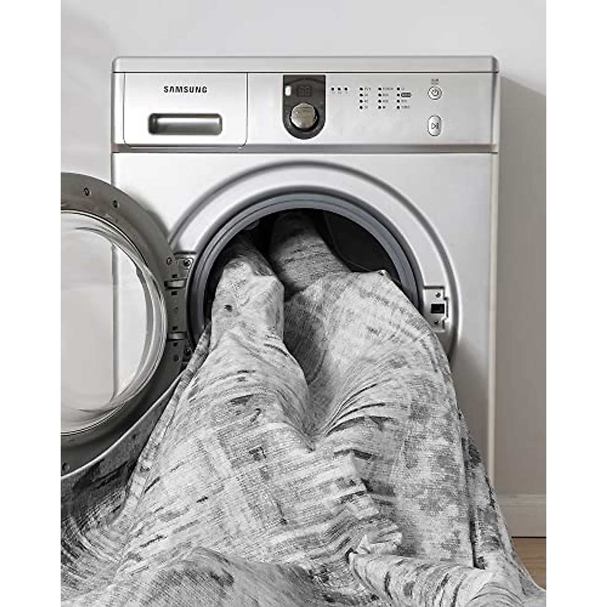 RESARE Modern Abstract Area Rugs 8x10 Distressed Rug Machine Washable, Ideal Home Decor, Gray