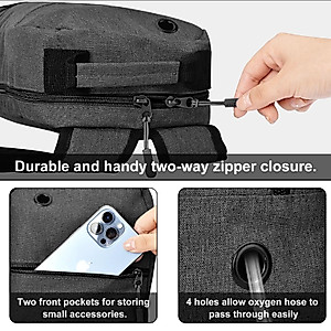 iGuerburn Oxygen Tank Backpack Size D, Portable Oxygen Backpack for D/M15 JD/M22 Cylinder Bag O2 Tank Carrier Holder for Travel (Black)