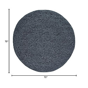 SAFAVIEH Textural Collection Area Rug - 8' x 10', Charcoal, Handmade Wool, Ideal for High Traffic Areas in Living Room, Bedroom (TXT101H)