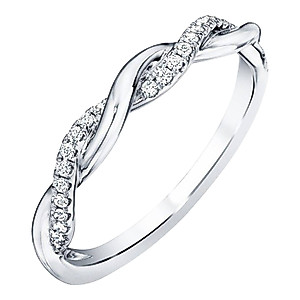 Twist Ring Sterling Silver, Adjustable Promise Ring To My Best Friend, Twisted Ring Cubic Zirconia Diamond Ring Wedding Party Women Jewelry Size 6-10