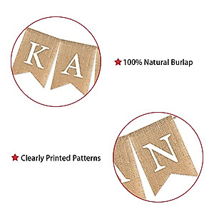 Burlap Ramadan Kareem Banner Muslim Fireplace Mantel Decoration Rustic Ramadan Kareem Bunting Banner for Mantle Fireplace Ramadan Party Decor Supplies