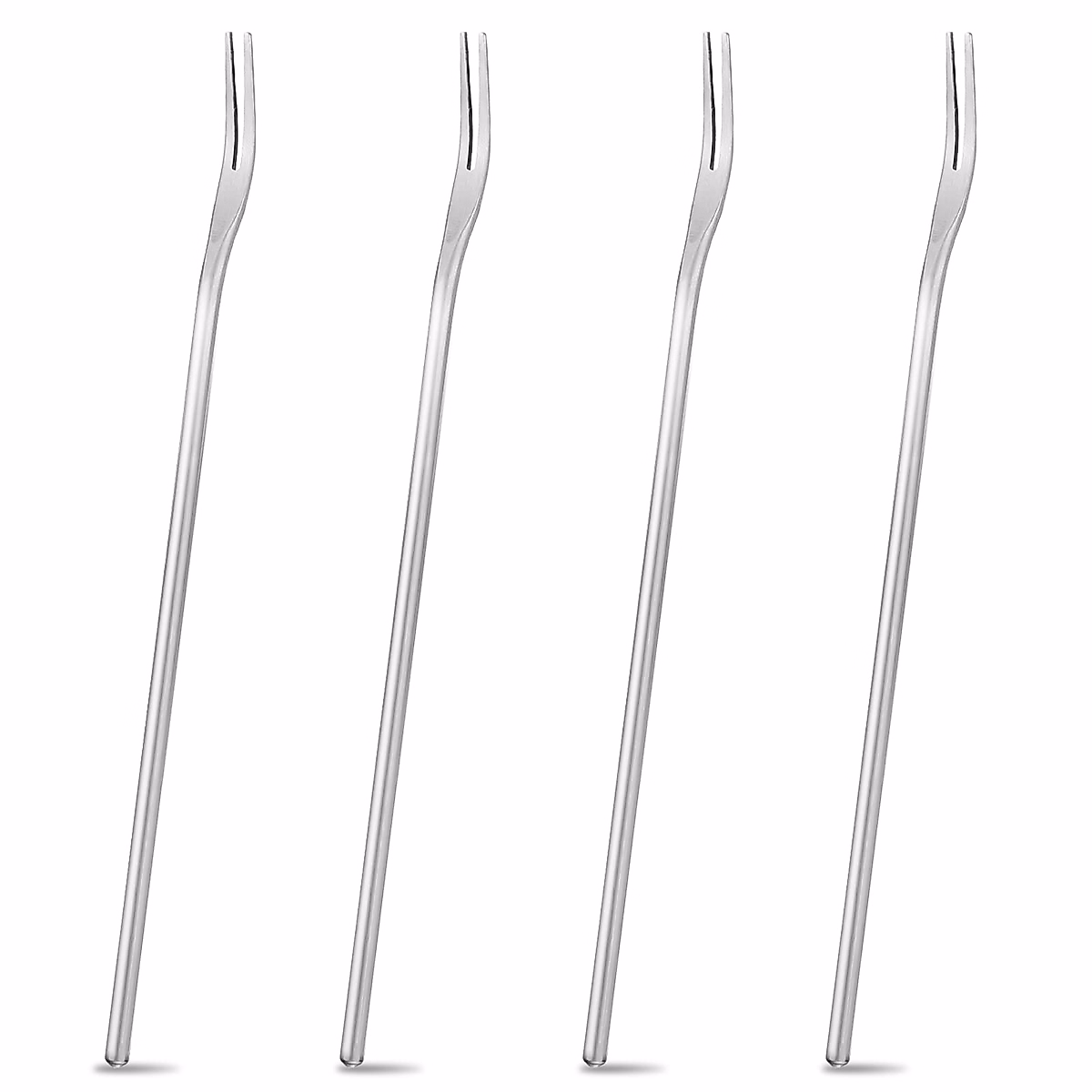 Beatcreat Pickle Forks,8.66 Inch Long Handled Olive Forks,18/8 Stainless Steel Long Handle Salad Forks, Cocktail Forks,Dessert Forks,Fruit Forks,Pickle Grabber, Appetizer Forks,4 Pack