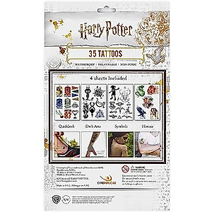 Cinereplicas Harry Potter - Temporary Tattoos (35 tattoos) - Official License
