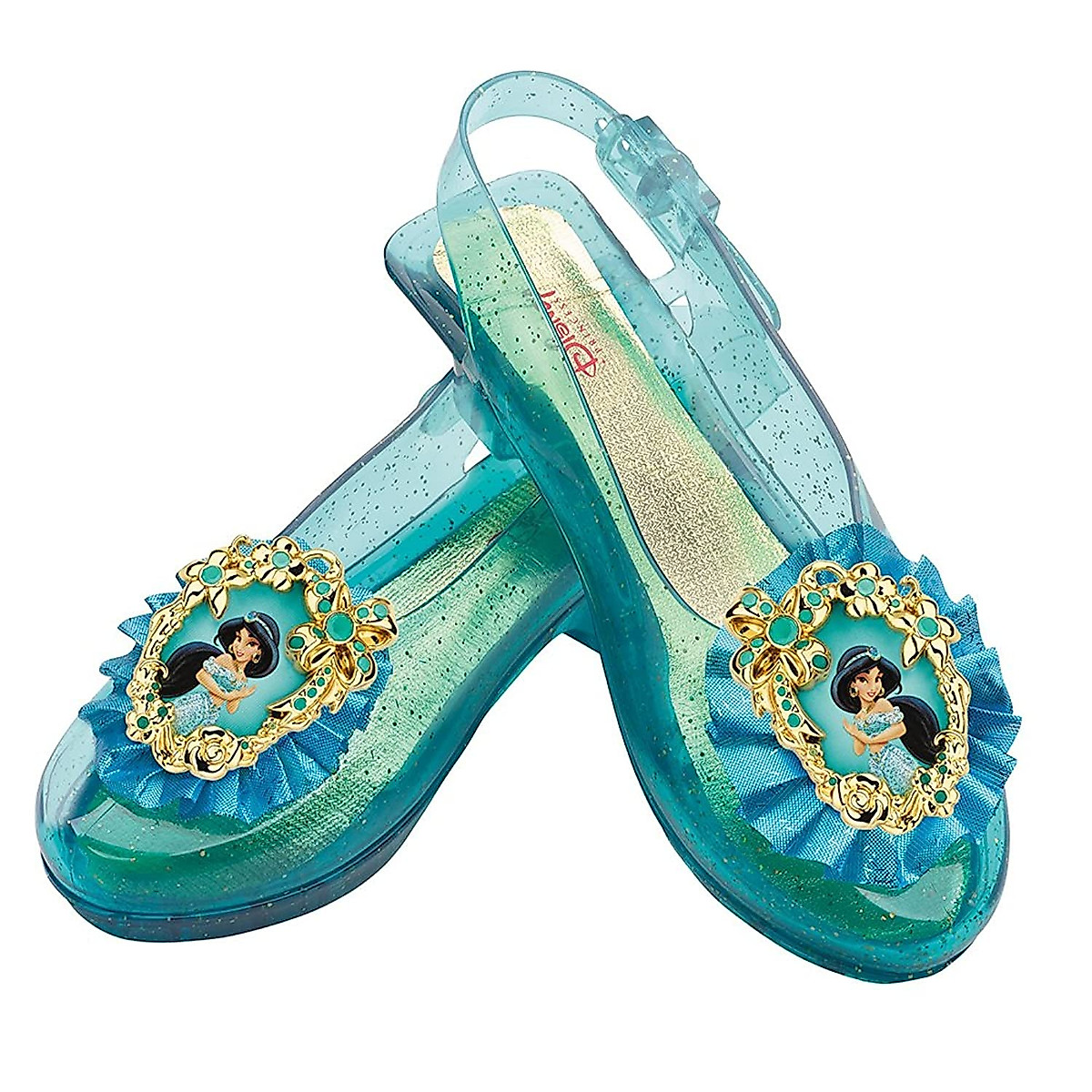 Disguise girls Disney Princess Alladin Jasmine Sparkle Shoes, Up to Size 6 Costume Shoes, One Color, Little Kid US