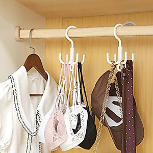 Coorganisers 4 PCS Belt Organizer Hanger for Closet,Stackable Bra Organizer with 4 Claws,360 Degree Rotating Clothes Hanger Holder Hook Closet Organizer,Tie Rack for Belt,Tie,Bra,Bag,Purse,Hat,Scarf