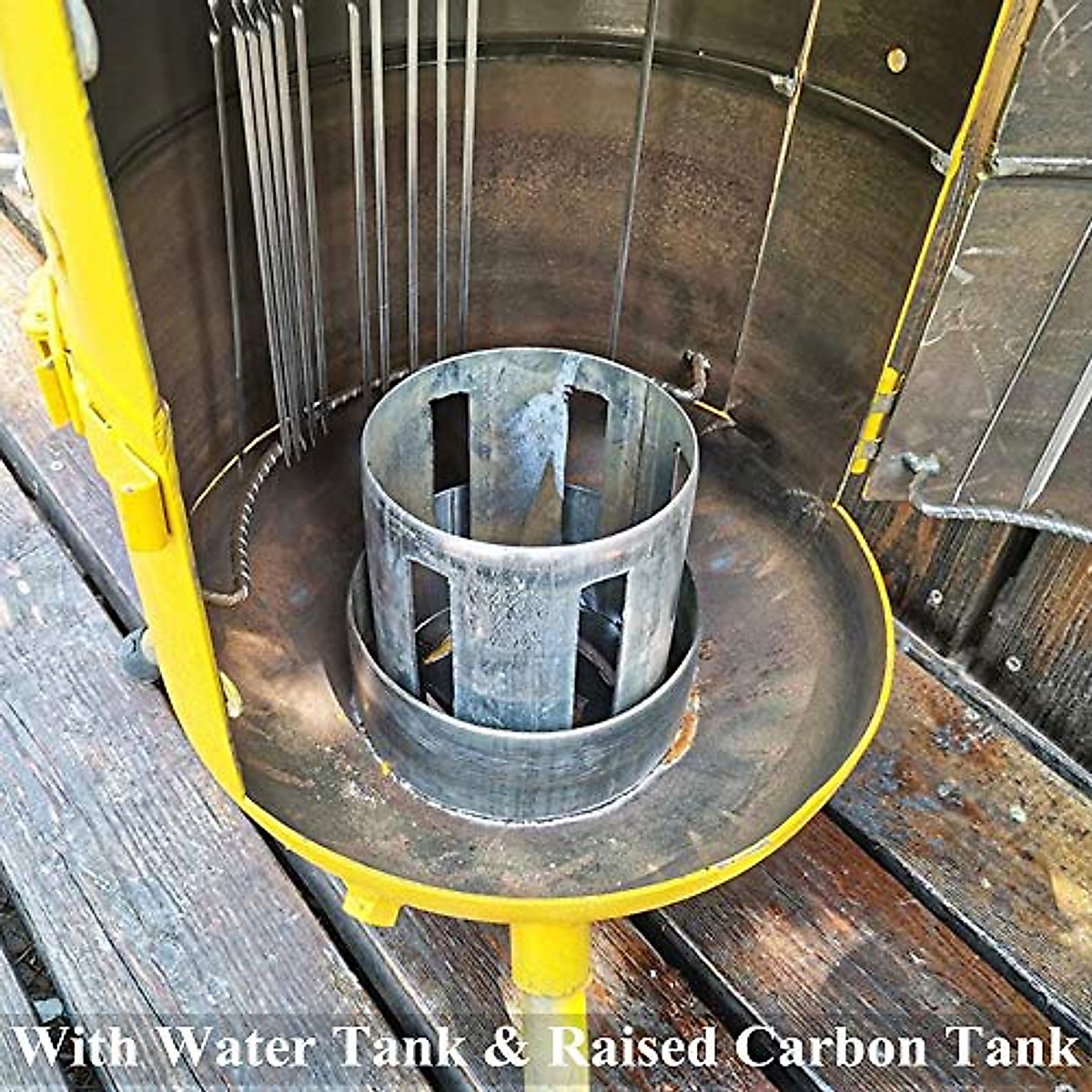 NEWCES Safety Certification Portable Charcoal Barbecues BBQ Grill w/Cooking Grates & Adjustable Vent Barbecue Hanging Stove Family Garden Outdoor Cooking Hiking Picnics Camping Barbecue Party