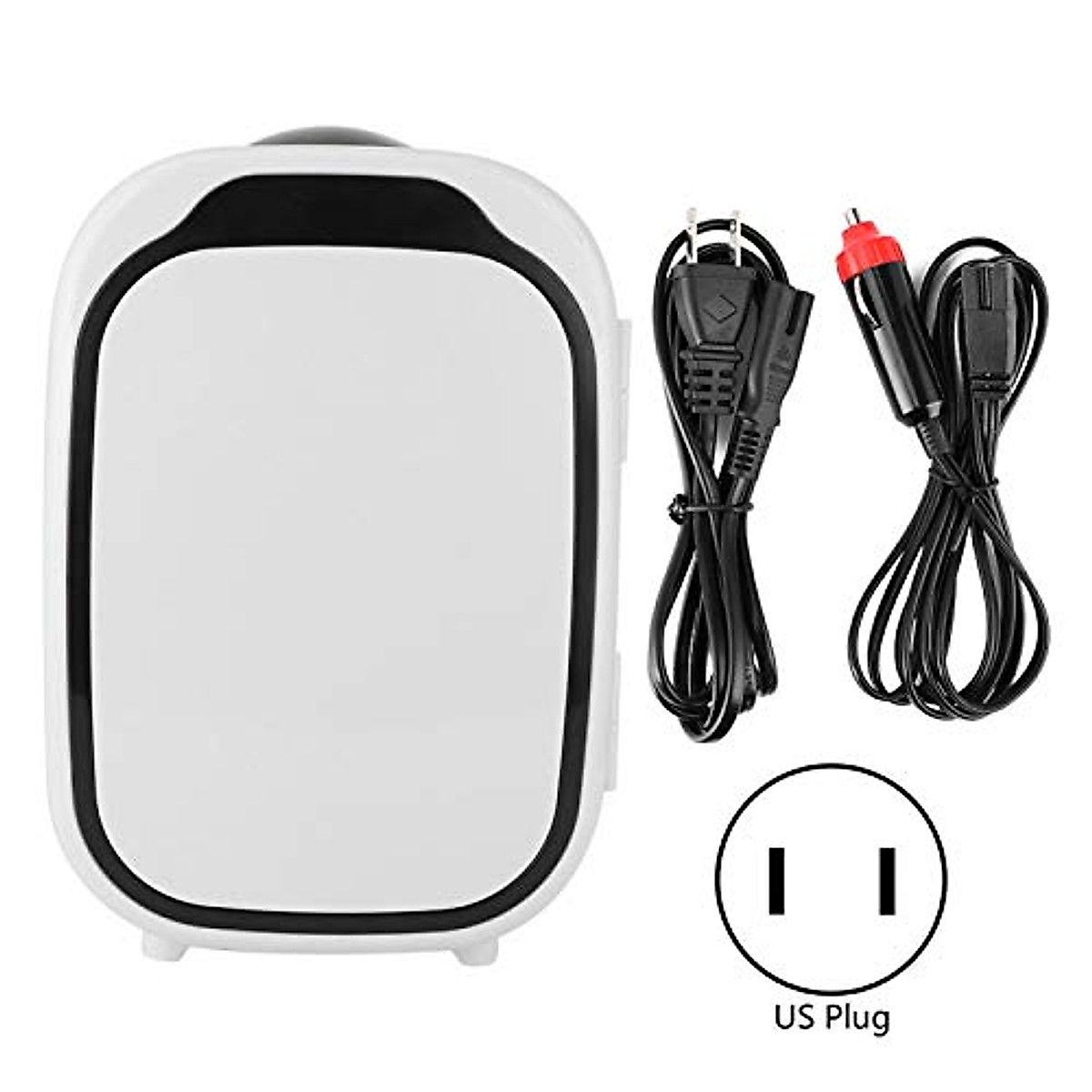 HUANGXING - Mini Fridge, 6 Liter AC DC Portable Electric Cooler and Warmer Silent Cosmetics Refrigerator Compact Personal Beauty Makeup Skincare Fridge for Skincare Bedroom Travel Car Dorm Foods(US)