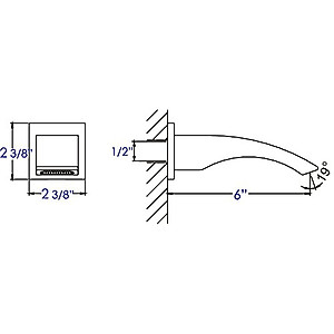 ALFI brand AB3301 Curved Wallmount Tub Filler Bathroom Spout, Polished Chrome