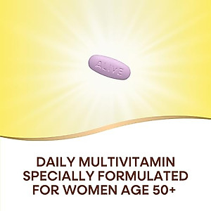 Nature's Way Alive! Women's 50+ Complete Multivitamin, Supports Healthy Heart, Brain, Bones*, B-Vitamins, Gluten-Free, 50 Tablets (Packaging May Vary)