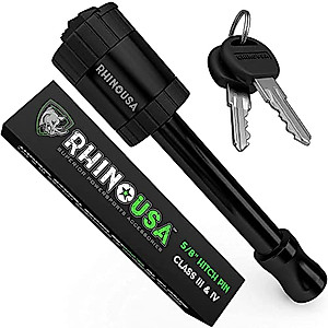 Rhino USA Shackle Hitch Receiver + Locking Hitch Pin Combo - Weatherproof Anti-Theft Lockable Pin for Trucks, Jeeps, Vehicle Recovery - Mounts to 2" Receivers