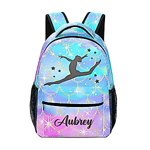 Gymnastic Mermaid Scale Fantasy Personalized School Backpack Bags Kids Backpack for Teen Boys Girls Travel Backpack