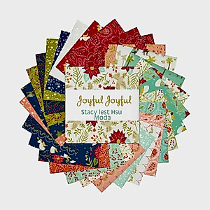 Moda Fabrics Joyful Joyful Layer Cake, 42-10'' Precut Fabric Quilt Squares by Stacy Iest HSU