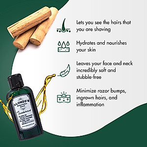 Alonzo’s Sensational Shave - Pre Shave Oil with Sandalwood Oil, Beard Kit Essential, Men’s Face Care and Skin Care Pre-Shave Oil, 2fl oz