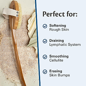 Dry Body Brush | Anti Cellulite Brush | Blood Circulation, Skin Smoothing | Tighten, Tone, Exfoliate & Firm Skin | Use on Scalp, Skin & Muscles