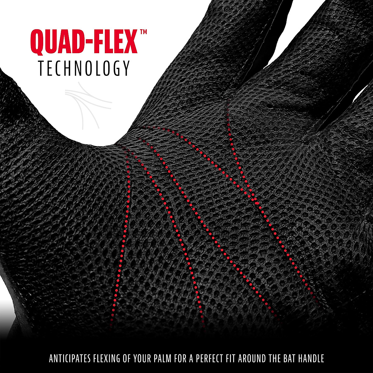 Franklin Sports Adult MLB Pro Classic Batting Gloves, Large, Pair, Black/Gold