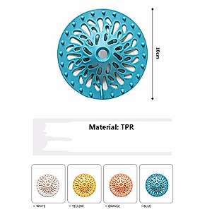 Mcles 4 Pack Silicone Drain Hair Catcher, Kitchen Sink Strainer, Drain Protectors,Hair Catcher Shower Drain Cover, Bathroom Shower Sink Stopper, Drain Cover Hair Trap, Easy to Install and Clean