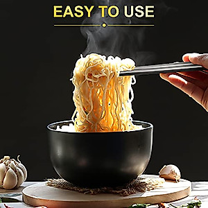 10 Pairs Reusable Chopsticks Dishwasher Safe,9.5 Inch Fiberglass Chopsticks Set, Japanese Chinese Korean Chopsticks for Food, Non-Slip, Easy to Use (Black Chopsticks)