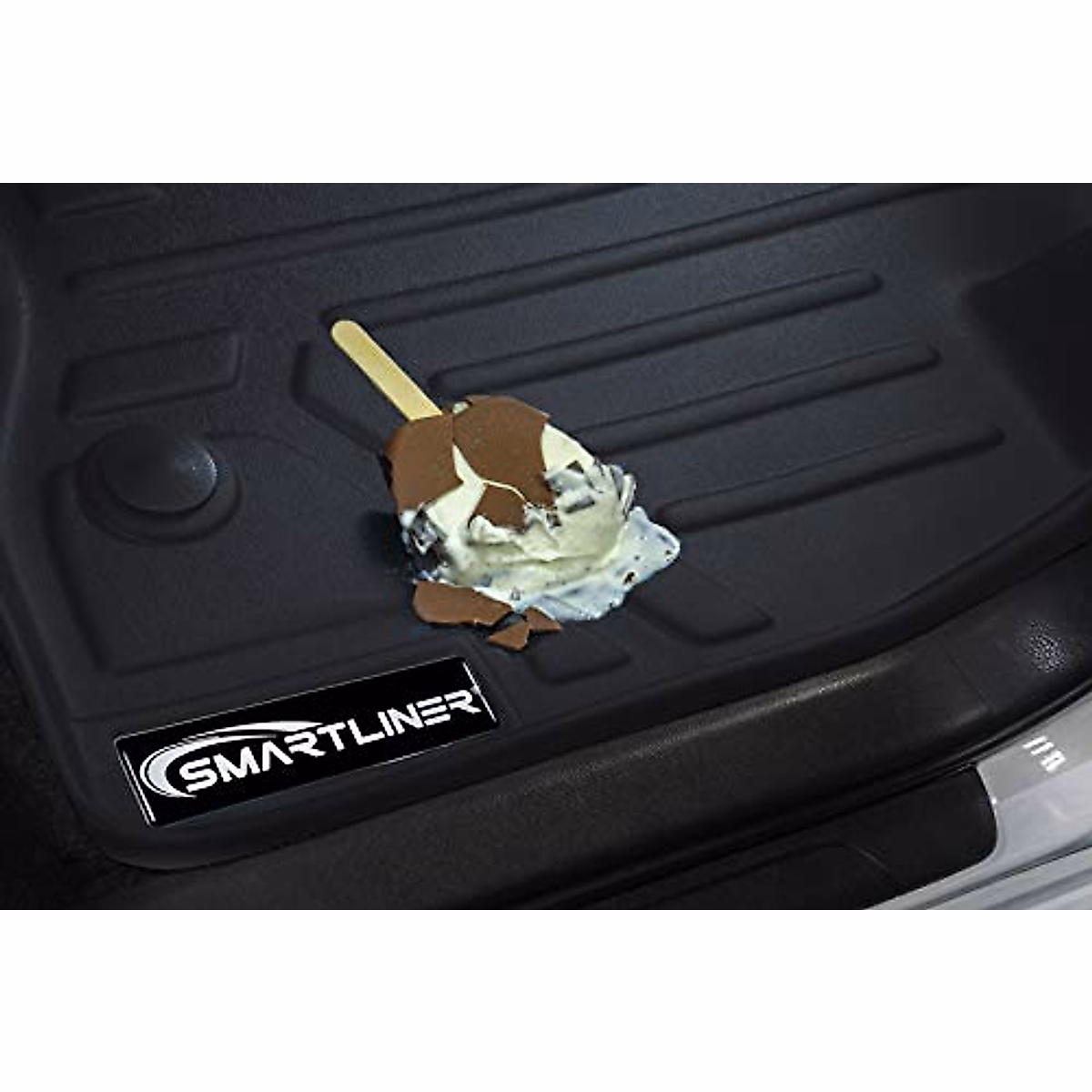 SMARTLINER Custom Fit Floor Mats 3 Row Liner Set Black for 2017-2021 Chrysler Pacifica Hybrid Model Only.